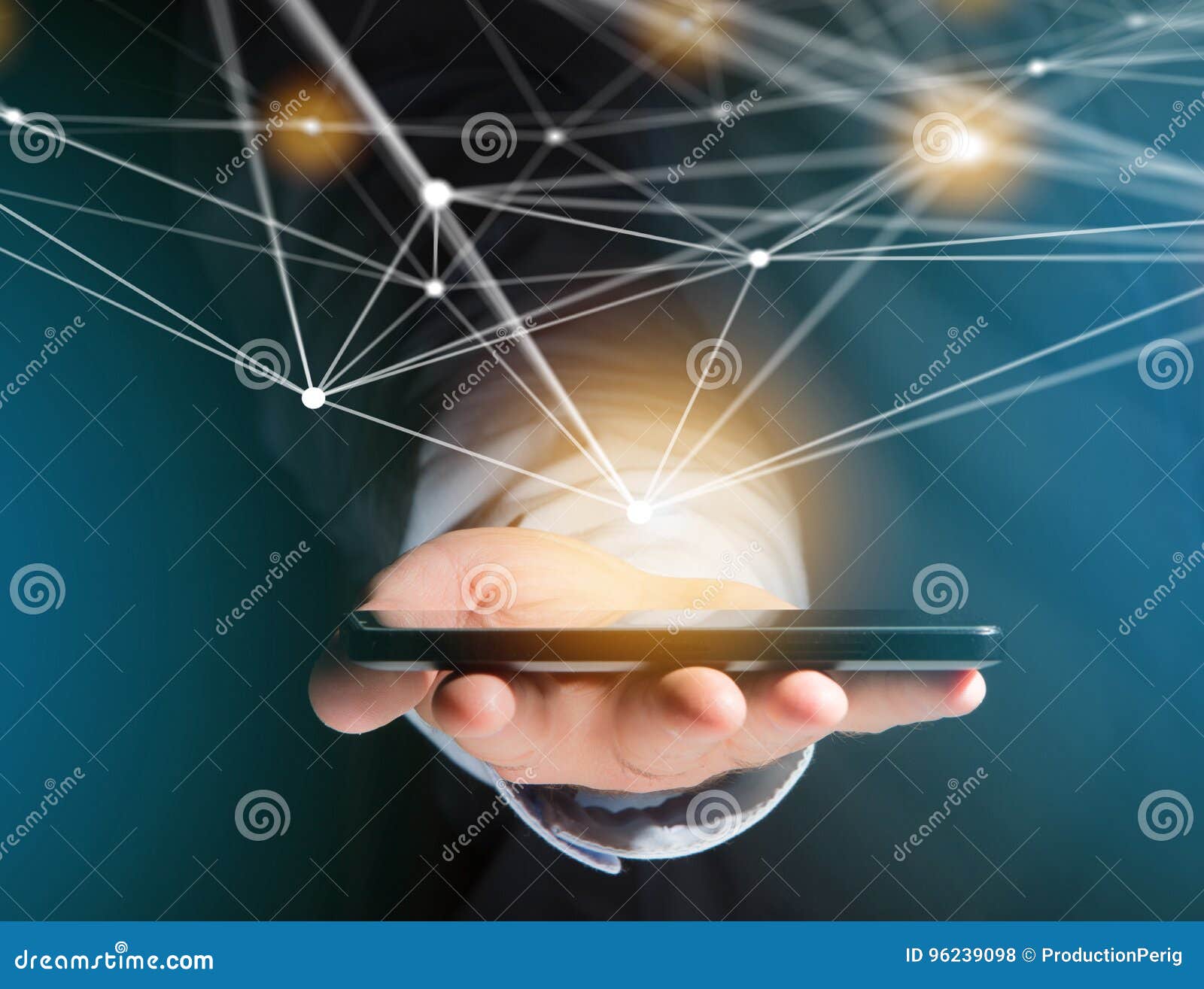 Web Operating System Screen and Network Connection Displayed on Stock ...