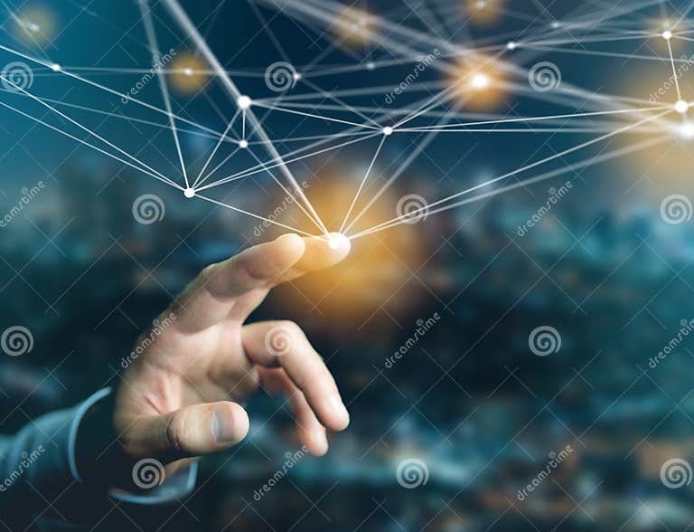 Web Operating System Screen and Network Connection Displayed on Stock ...