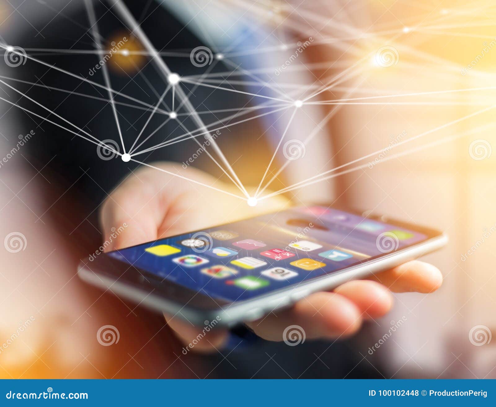 Web Operating System Screen and Network Connection Displayed on Stock ...