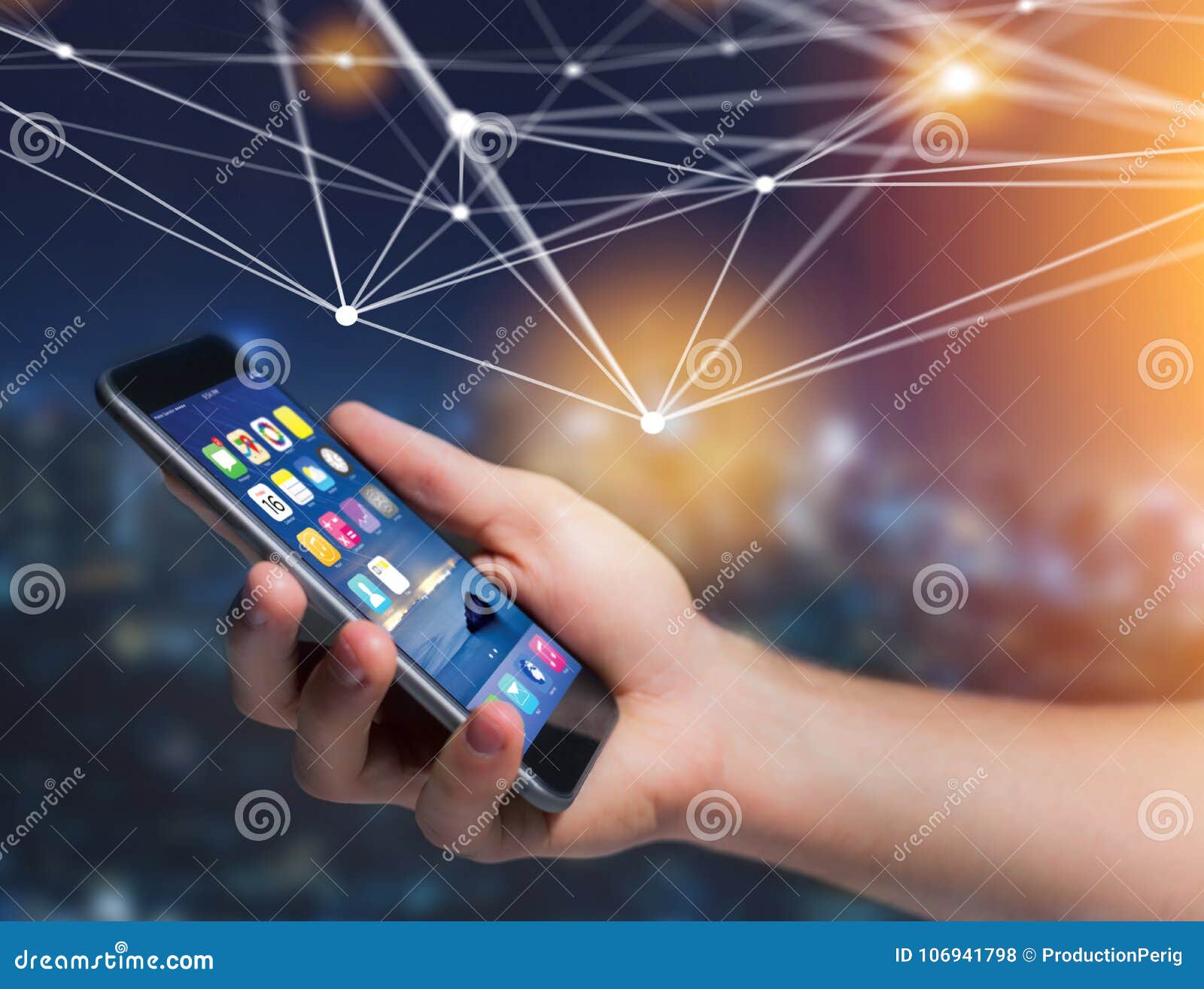 Web Operating System Screen and Network Connection Displayed on Stock ...