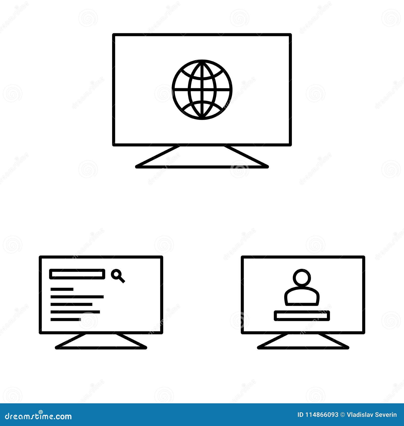 Web Operations on the Monitors Icon Stock Illustration - Illustration ...