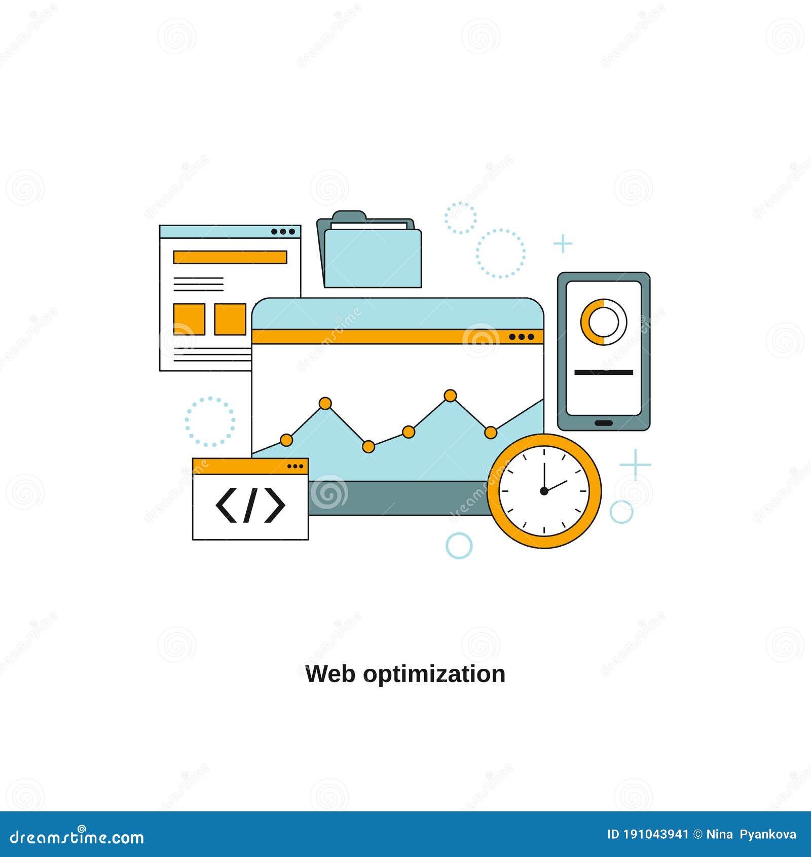 Web optimization concept stock vector. Illustration of layout - 191043941