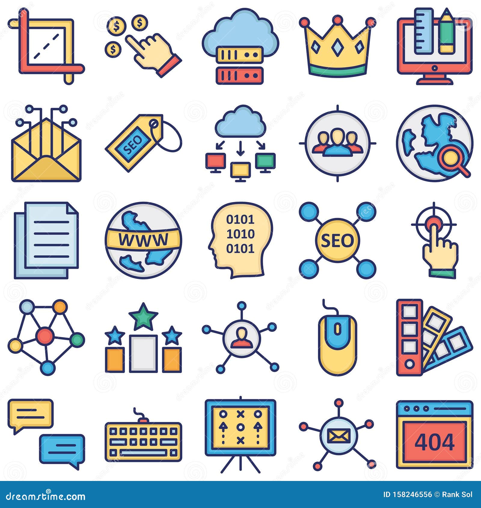 Web and Optimization Isolated Vector Icons Set Which Can Easily Modify or Editable Stock Vector ...