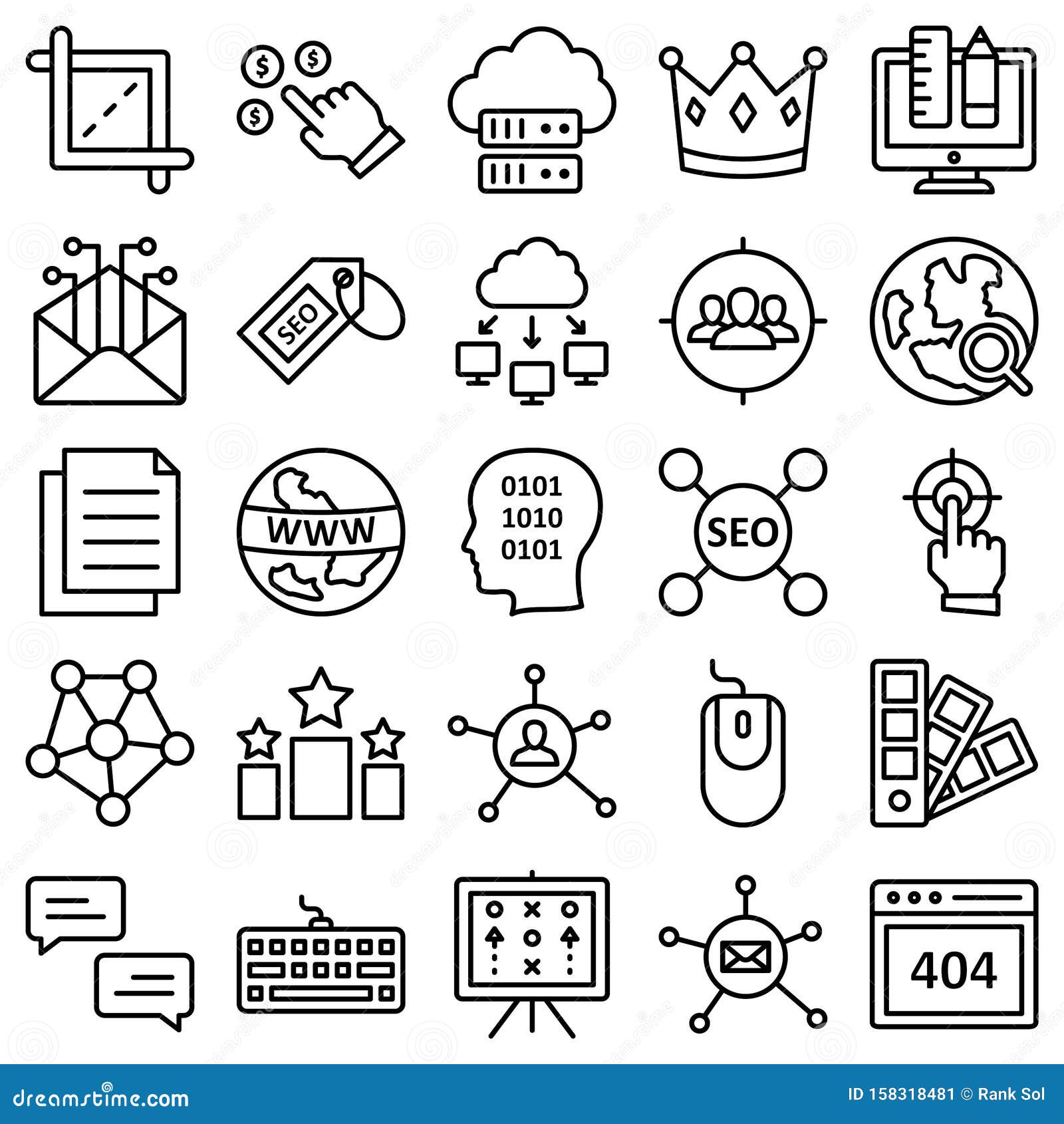 Web and Optimization Isolated Vector Icons Set Which Can Easily Modify or Editable Stock Vector ...