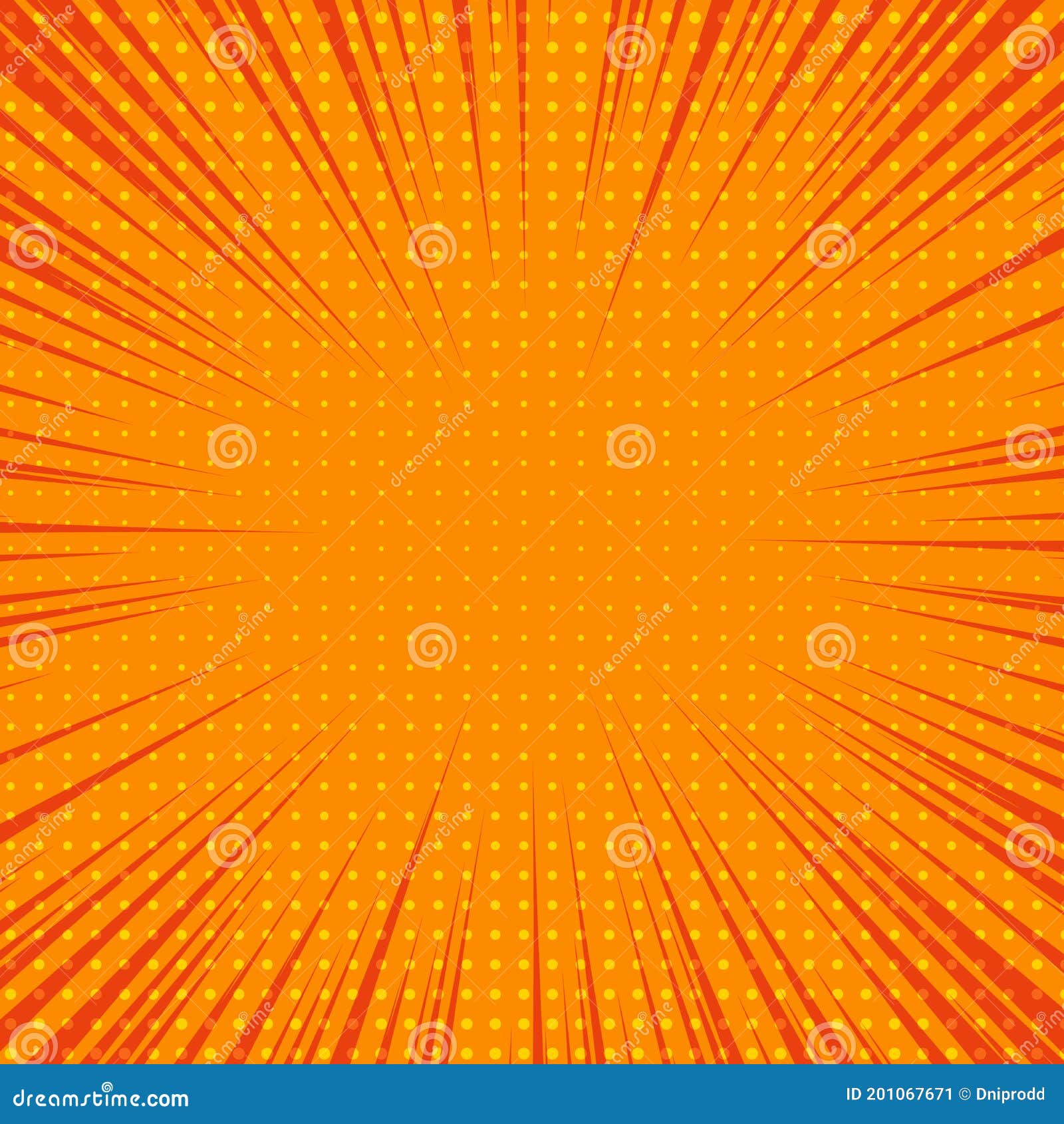 Orange Comic Book Page Background in Pop Art Style with Empty Space ...