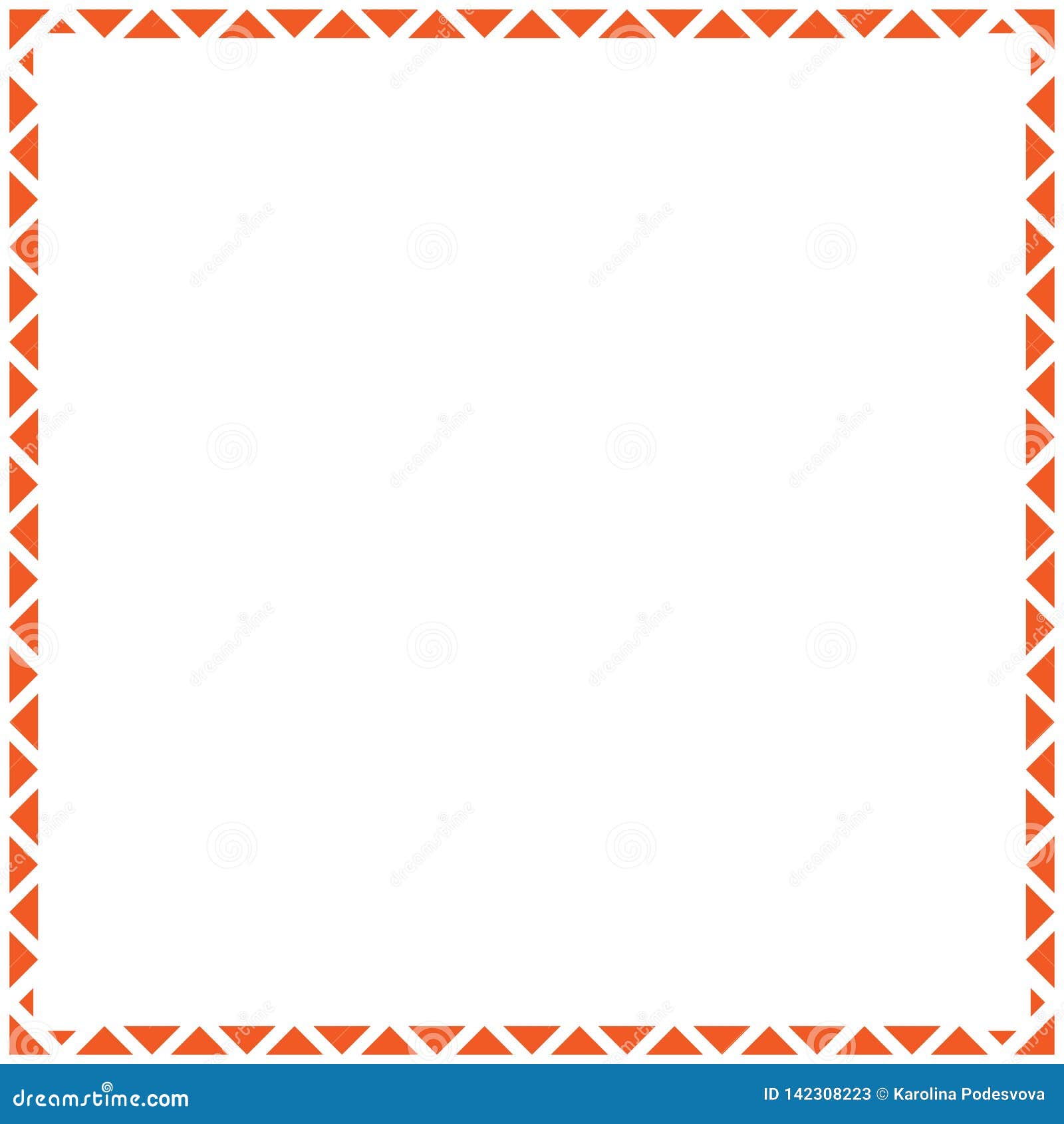Orange Simple Decorative Frame with Triangulars Vector Isolated Stock ...