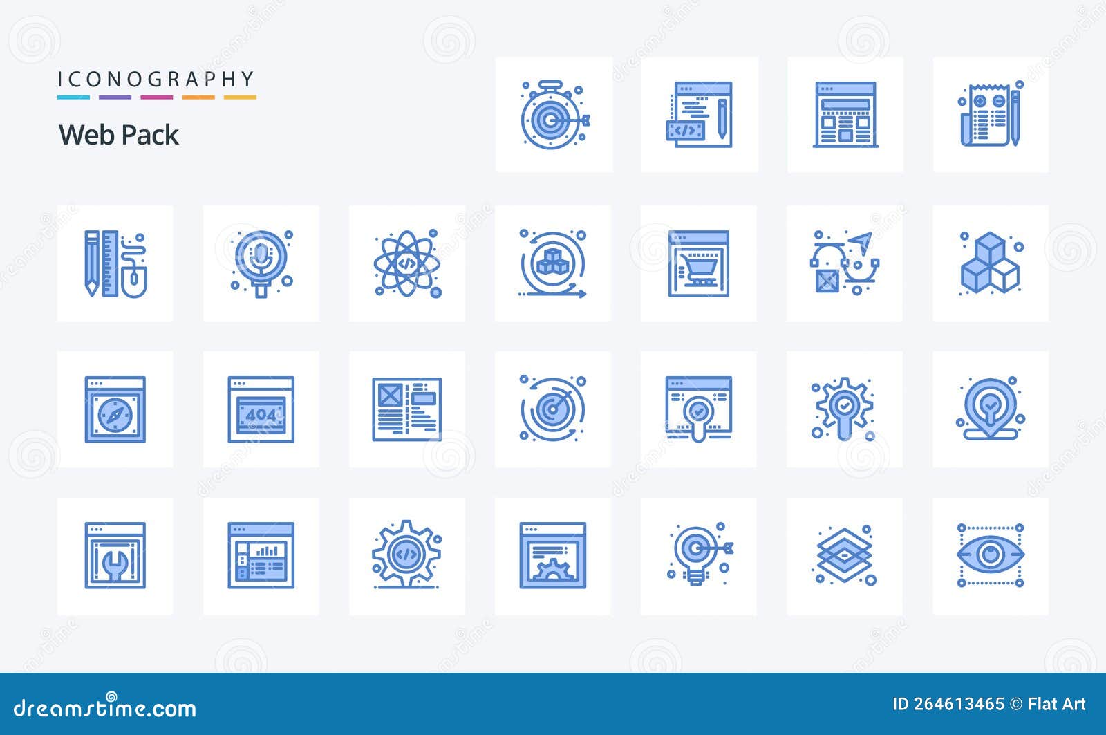 25 Web Pack Blue icon pack stock vector. Illustration of creative ...
