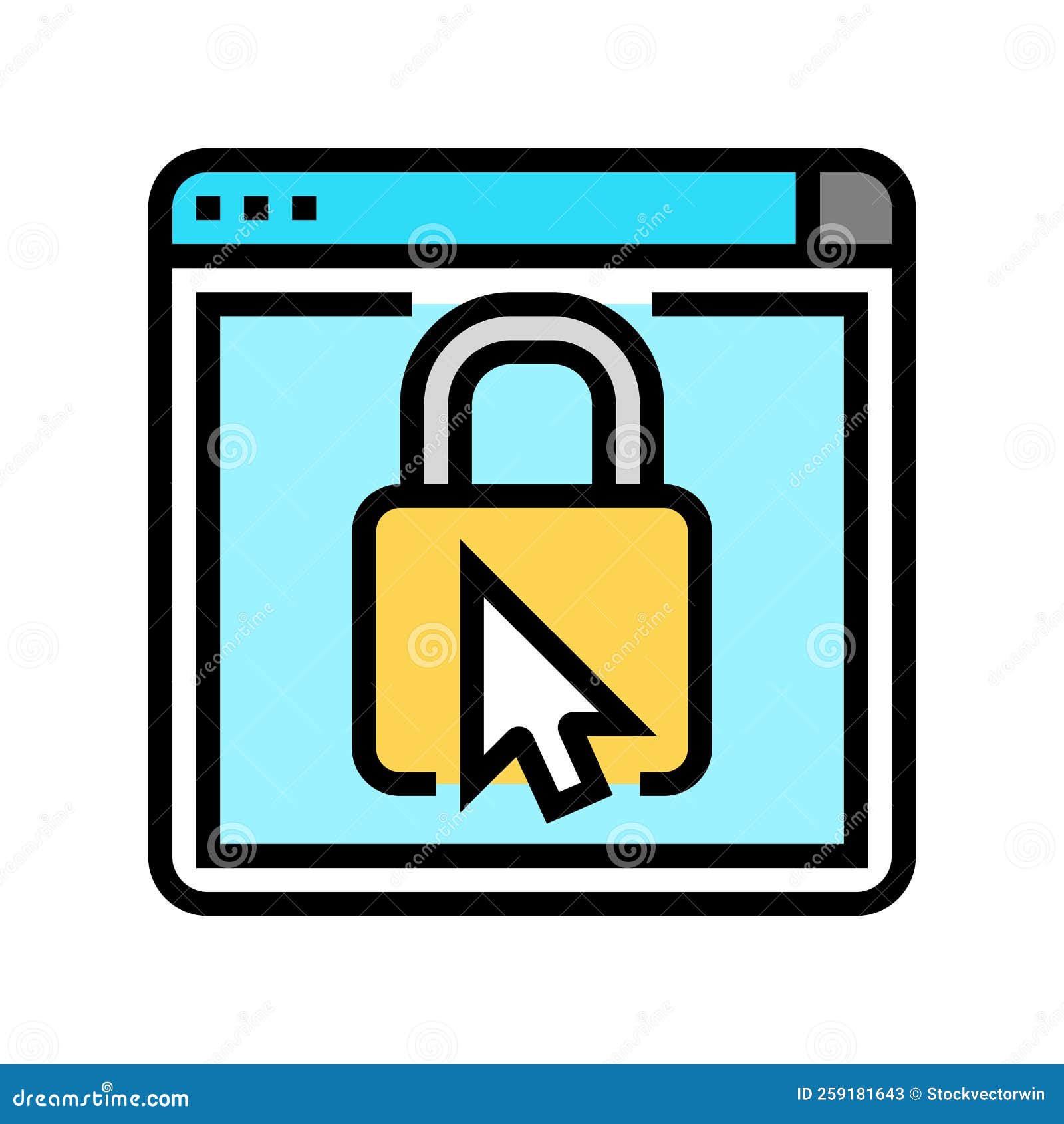 Web Padlock Color Icon Vector Illustration Stock Vector - Illustration ...