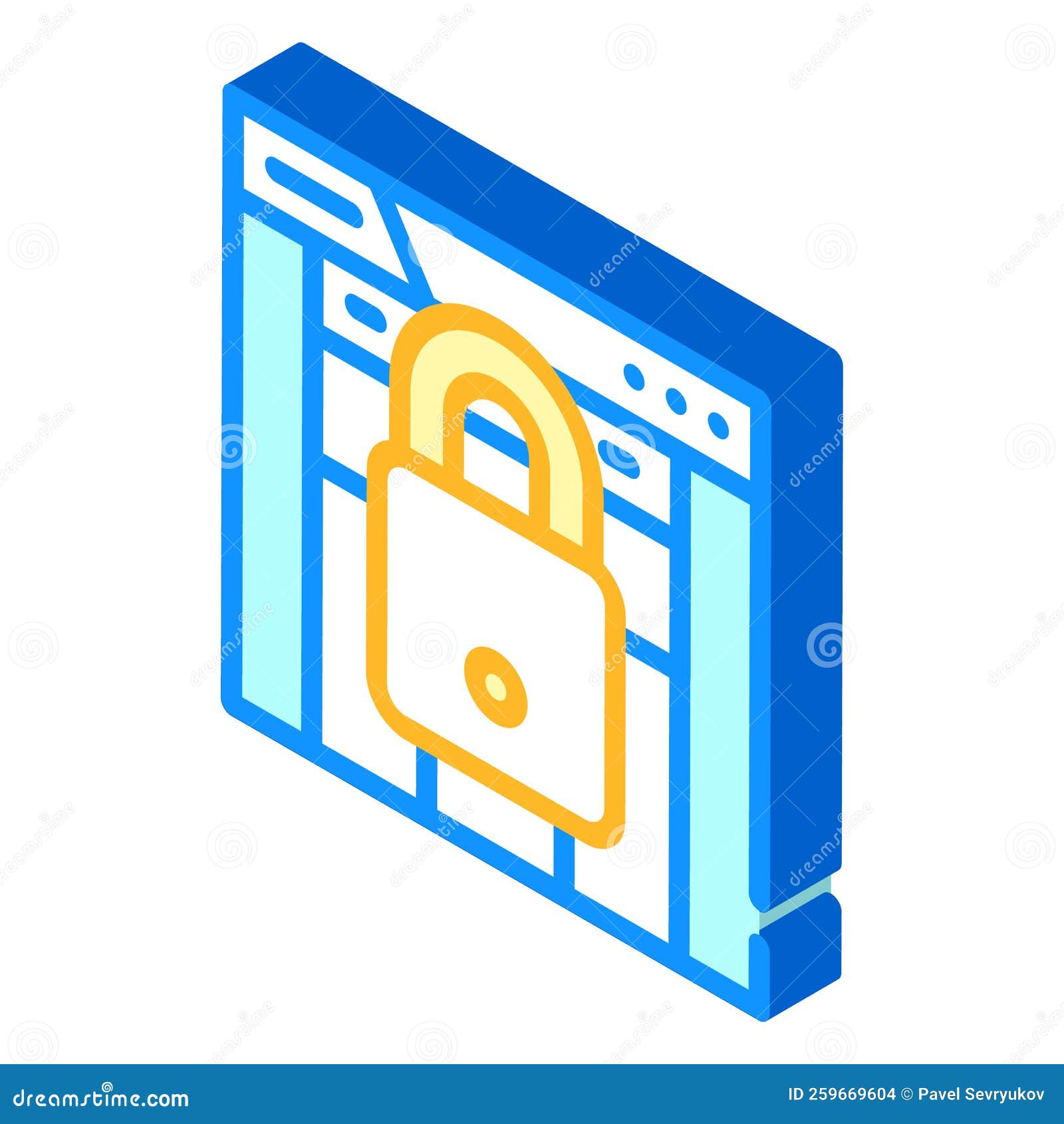 Web Padlock Isometric Icon Vector Illustration Stock Vector ...