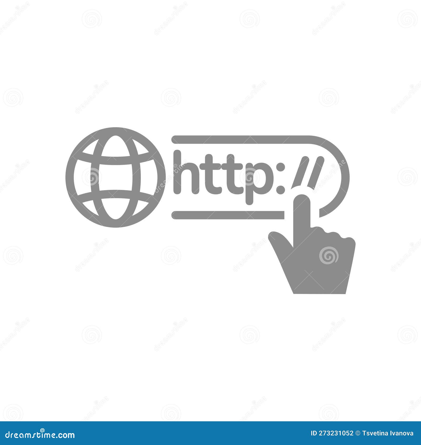 Web Page Address with Globe and Hand Cursor Stock Vector - Illustration of http, secure: 273231052
