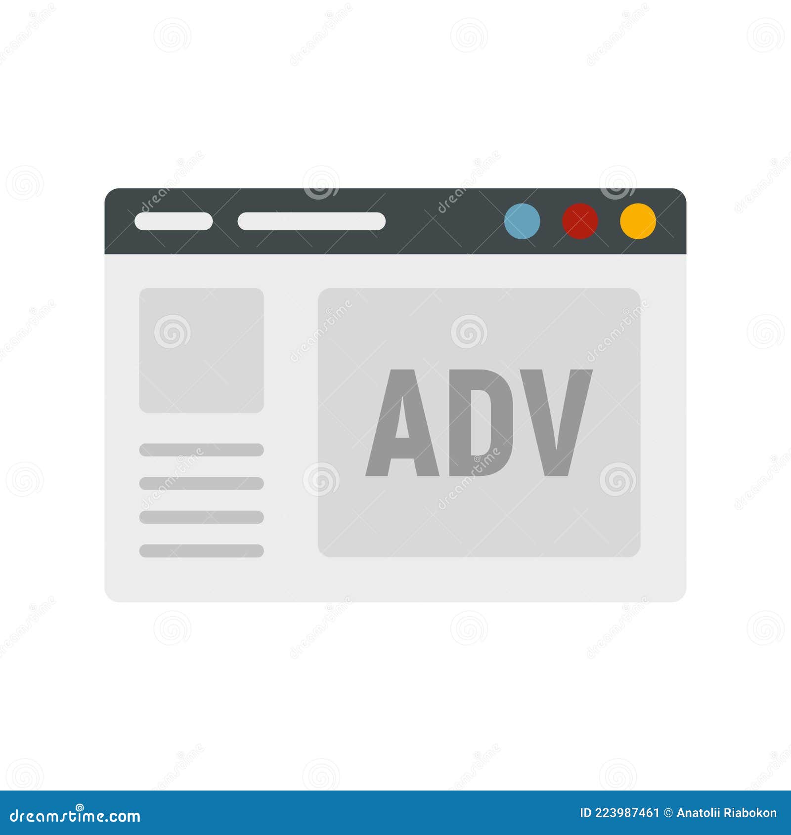 Web Page Adv Icon Flat Isolated Vector Stock Vector - Illustration of ...