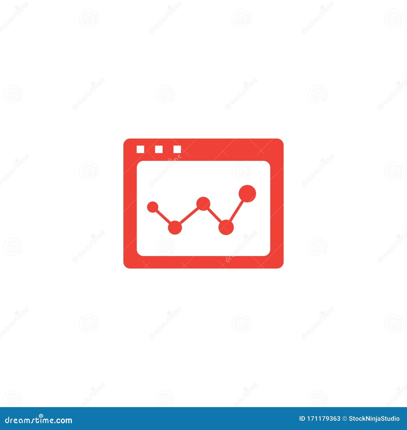 Web Page Analysis Red Icon on White Background. Red Flat Style Vector ...