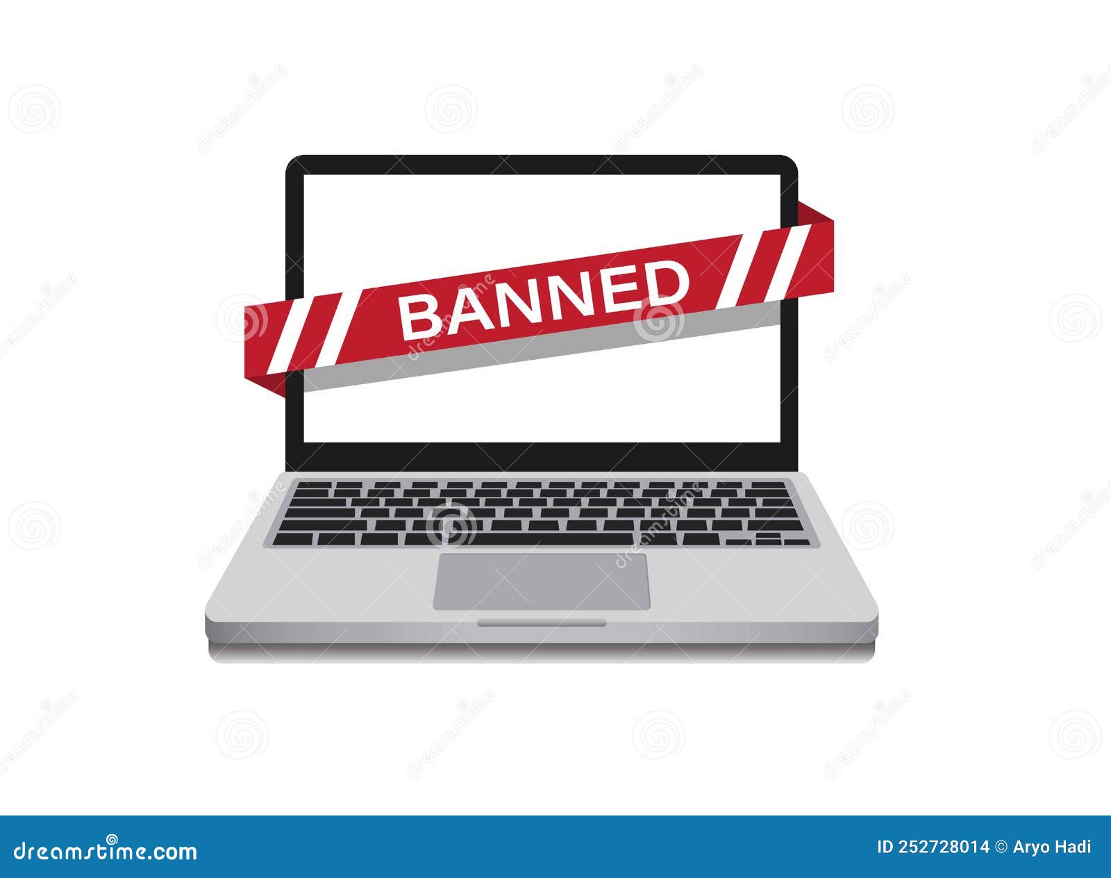 Web Page Banned on Laptop Screen, Security Blocked Illegal Web Symbol ...