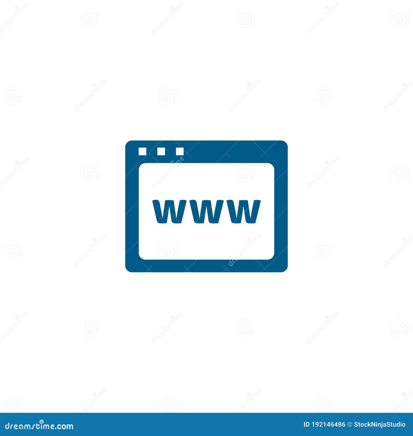 Web Page Blue Icon on White Background. Blue Flat Style Vector ...