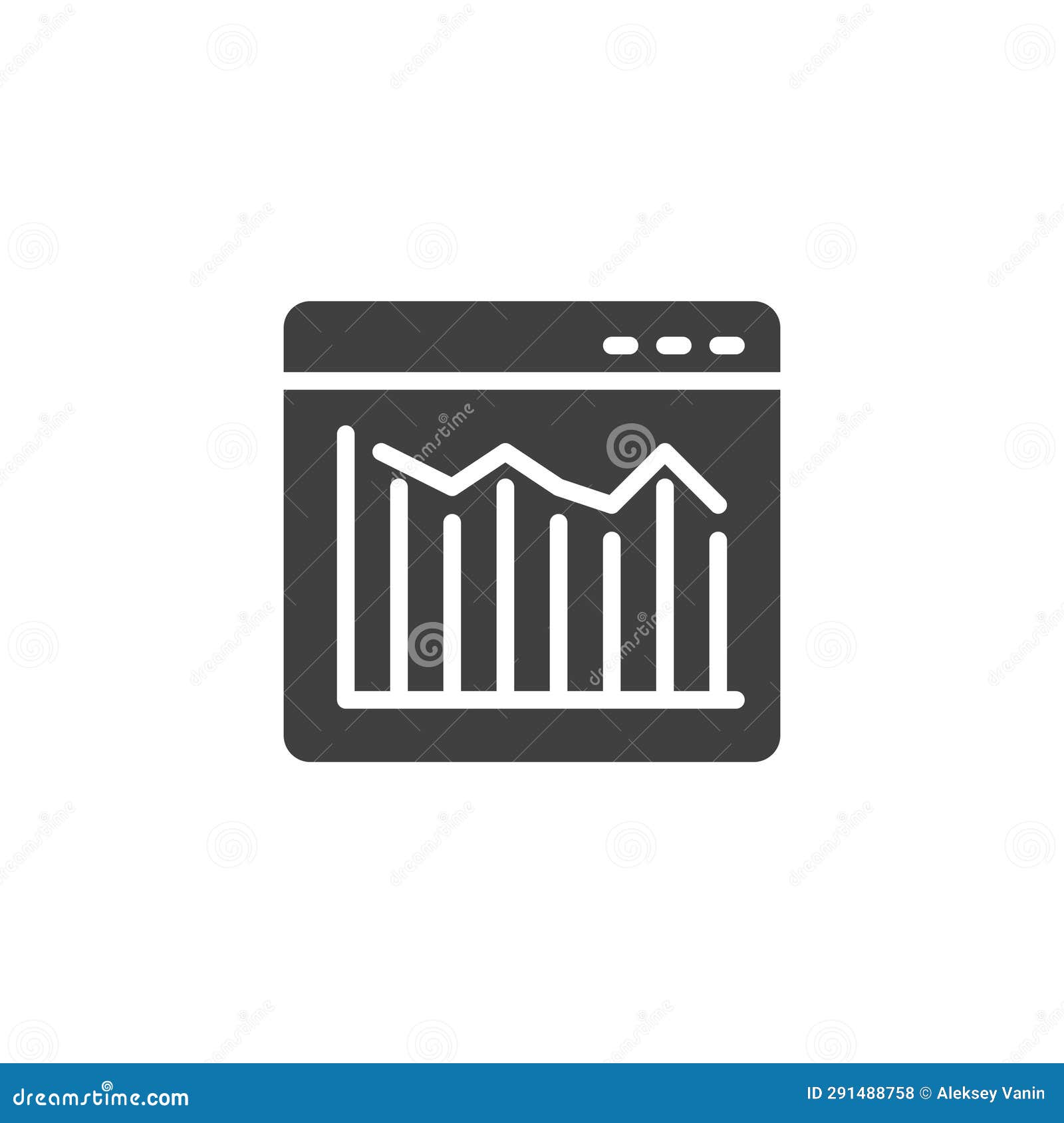 Web Page with Chart Diagram Vector Icon Stock Illustration ...