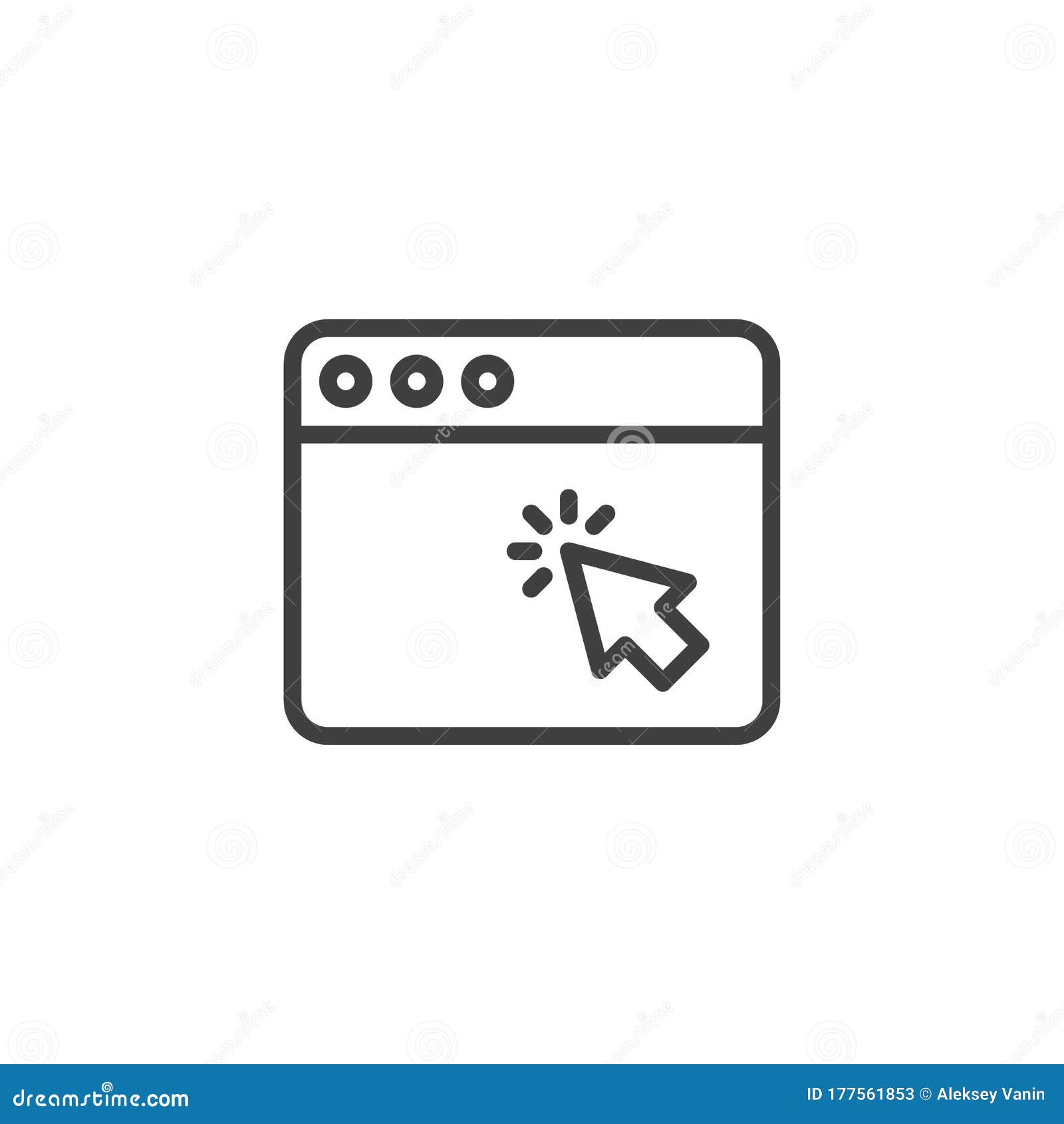 Web page click line icon stock vector. Illustration of pixel - 177561853