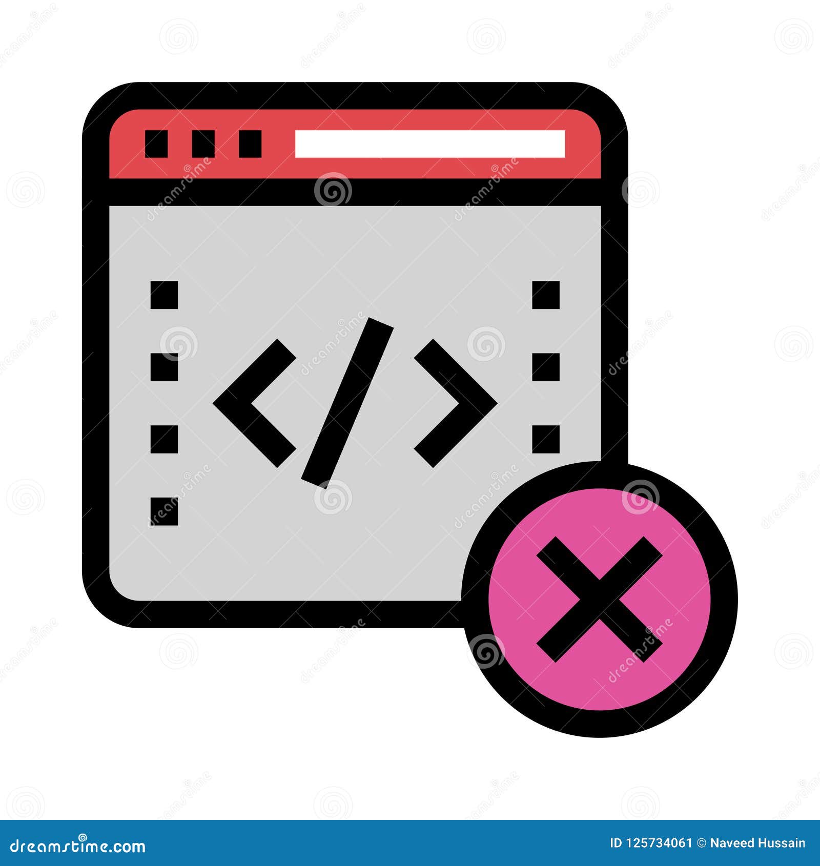 Web Page Coding Color Line Icon Stock Illustration - Illustration of ...