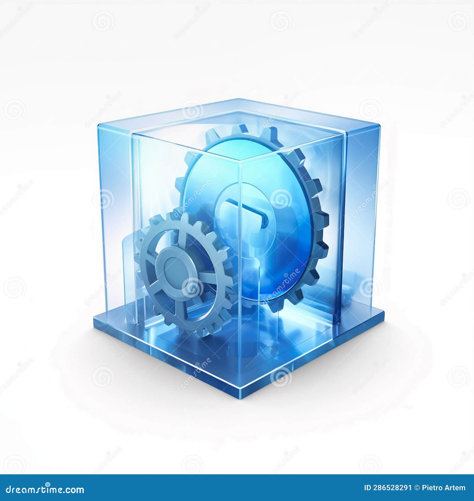 Web Page Configuration Icon Blue Frosted Glass Transparent. Generative ...