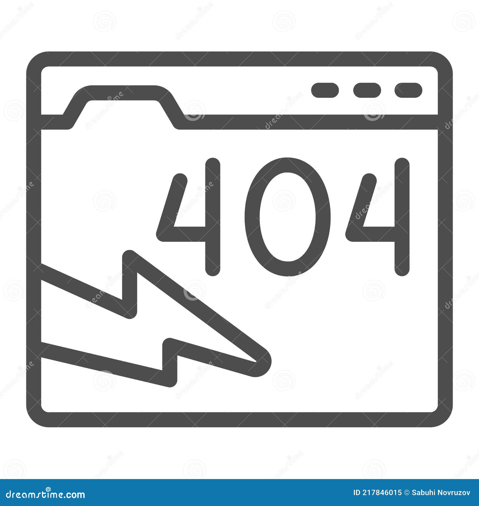 Web Page with Connection Error Line Icon, Pcrepair Concept, Error ...