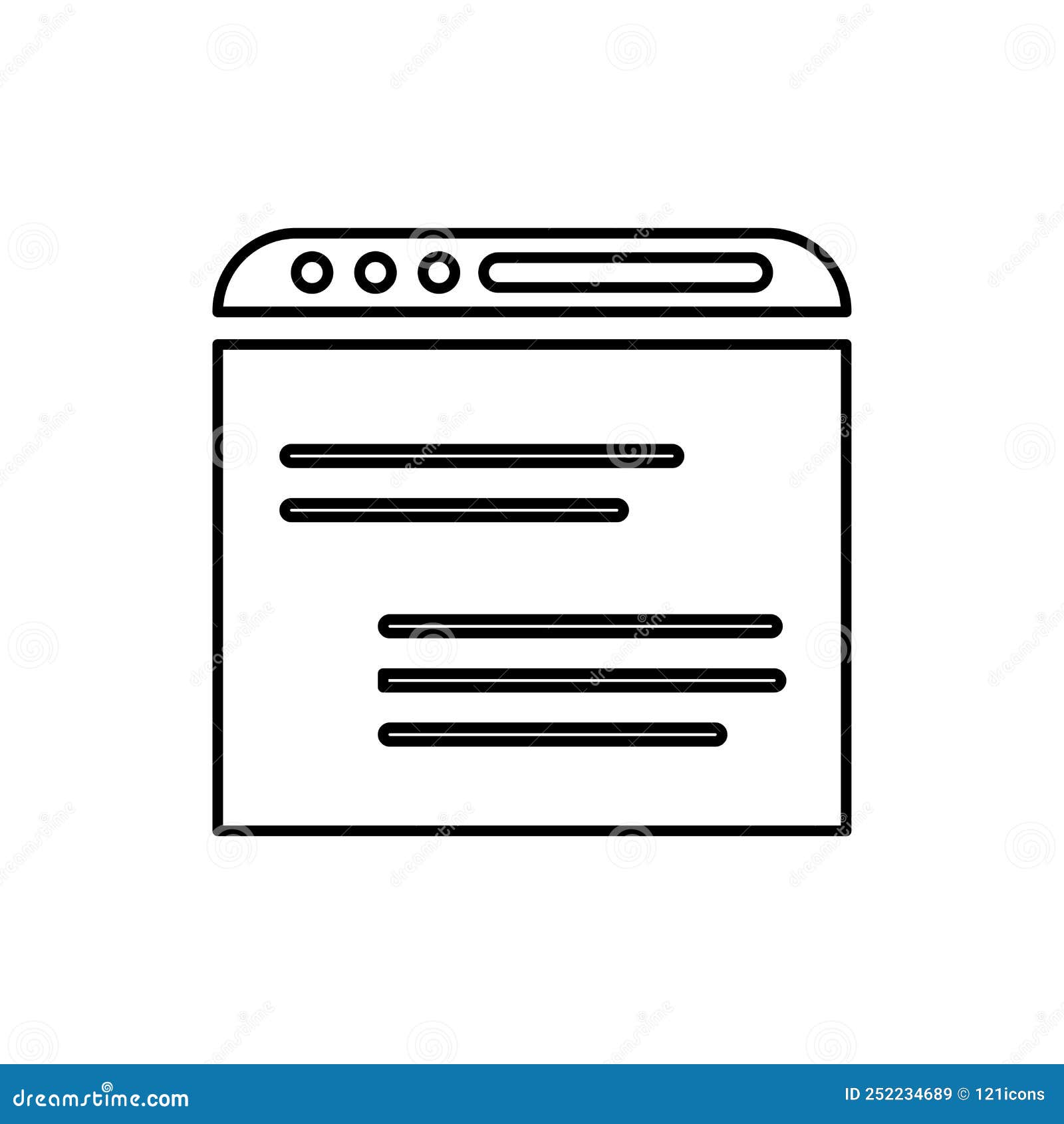 Web Page Content Outline Icon. Line Art Vector Stock Illustration ...