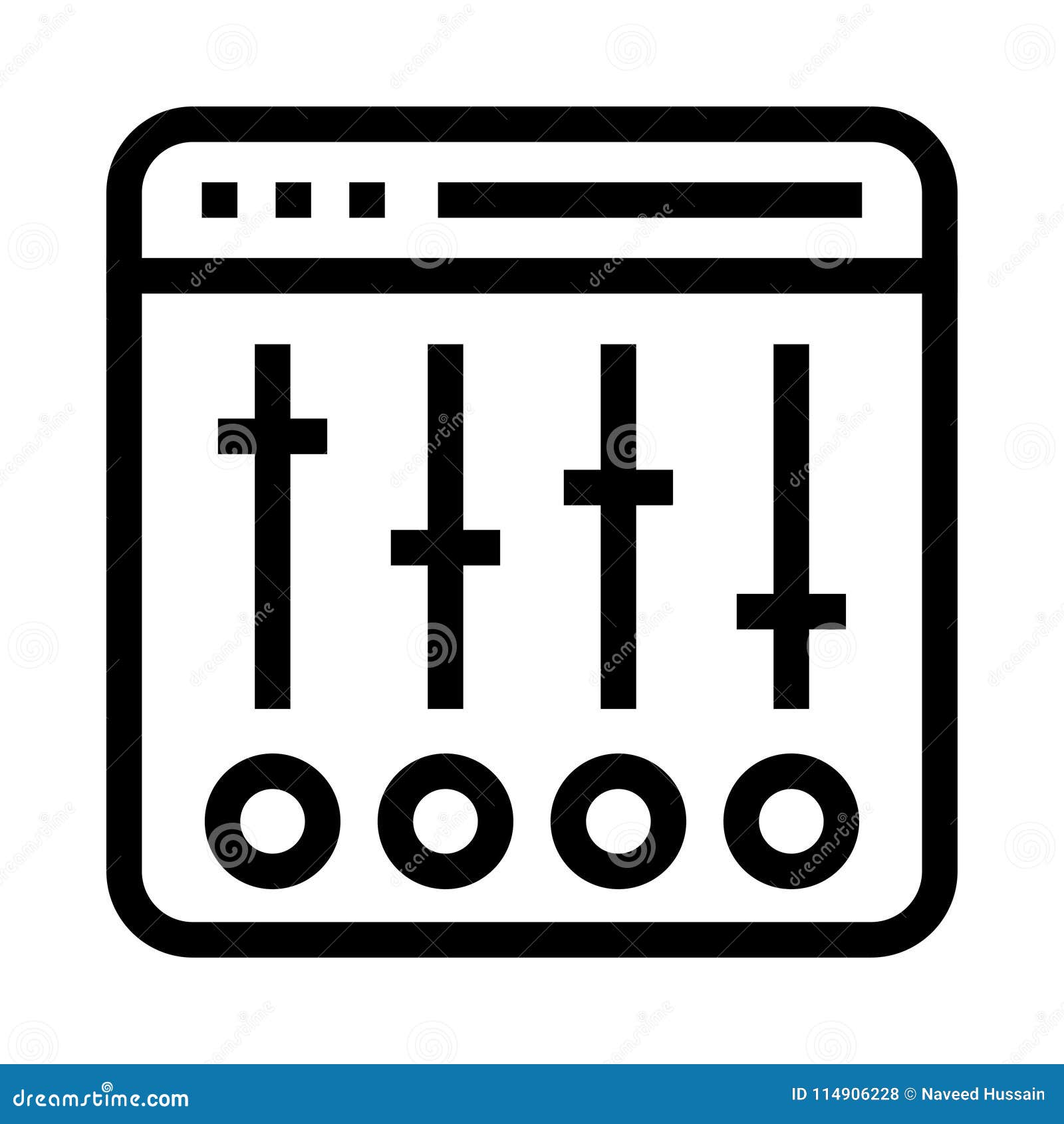 Web Page Control Vector Line Icon Stock Vector - Illustration of flat ...