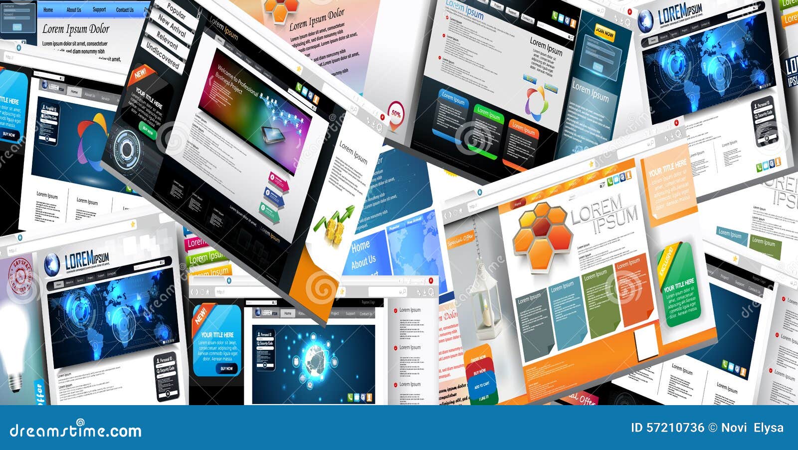 Web page design concept stock vector. Illustration of layer - 57210736