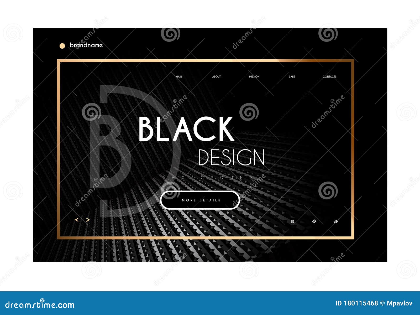 Web Page Design, Landing Page in Black and Gold Minimalistic Style ...