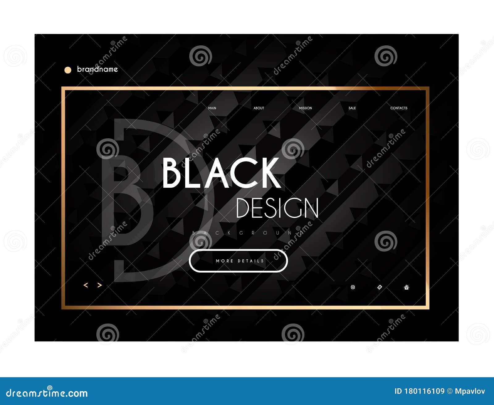 Web Page Design, Landing Page in Black and Gold Minimalistic Style ...