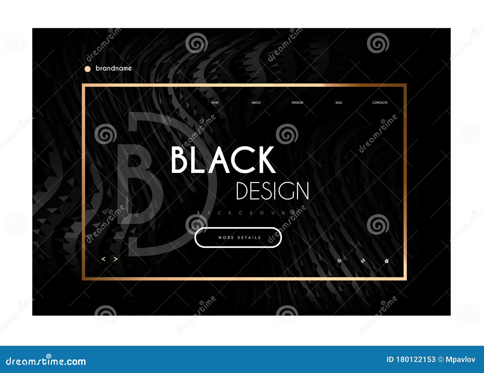 Web Page Design, Landing Page in Black and Gold Minimalistic Style ...