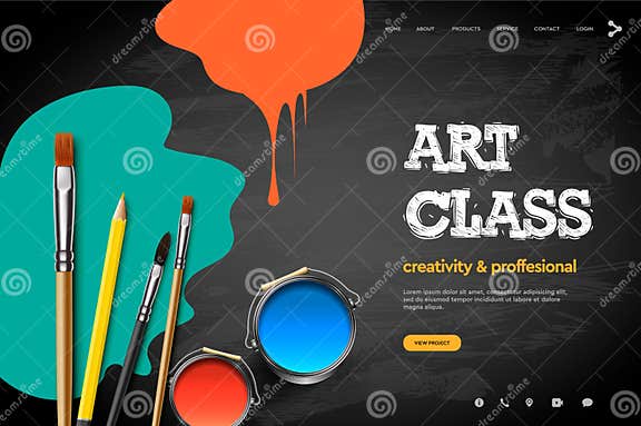 Web Page Design Template for Art Class, Studio, Course, Class ...