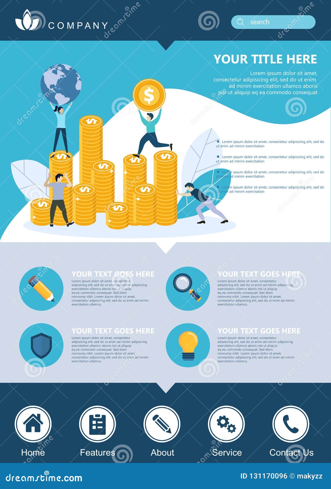 Web Page Design Template For Business Plan Analysis And Statistics