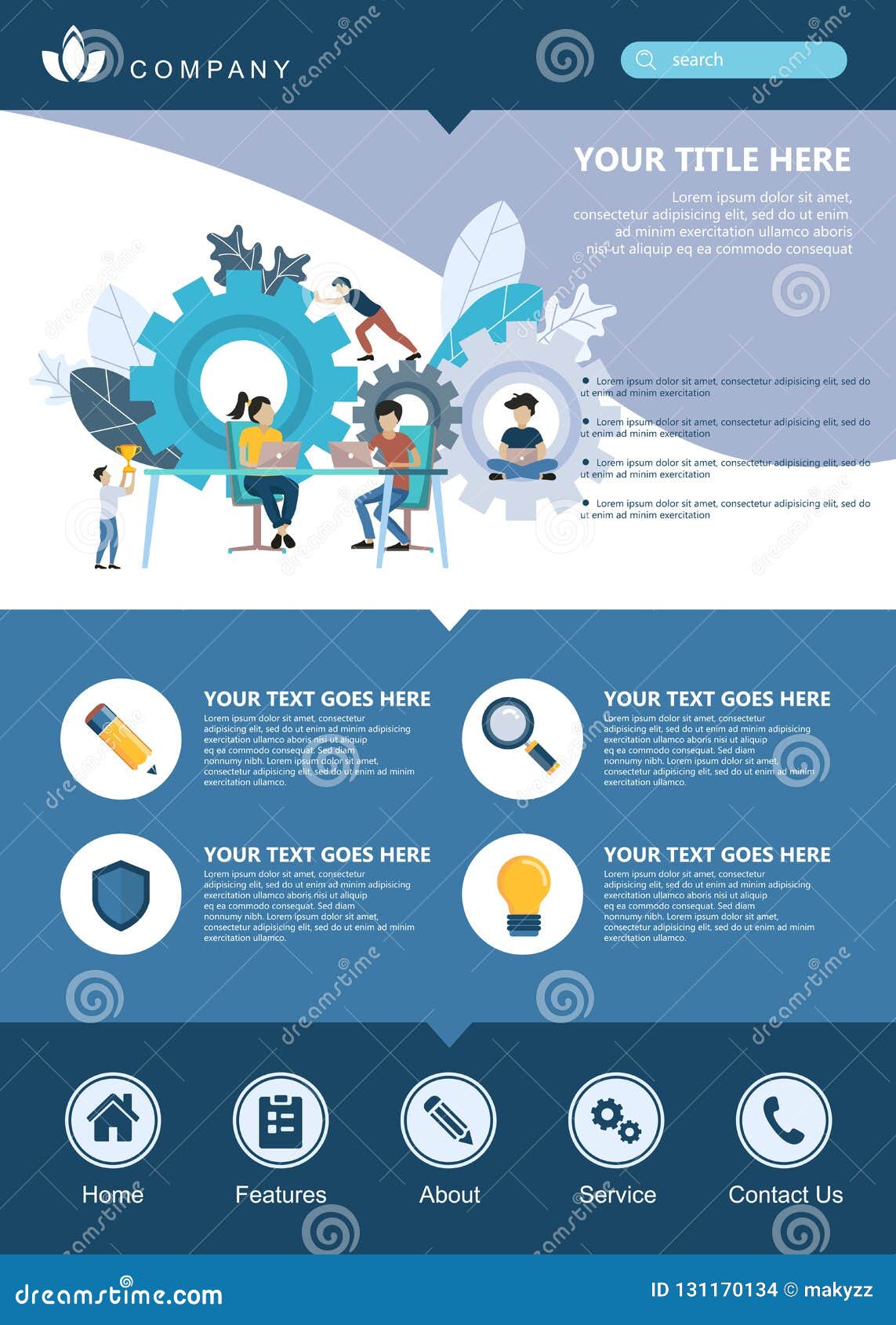 Web Page Design Template For Business Plan Analysis And Statistics