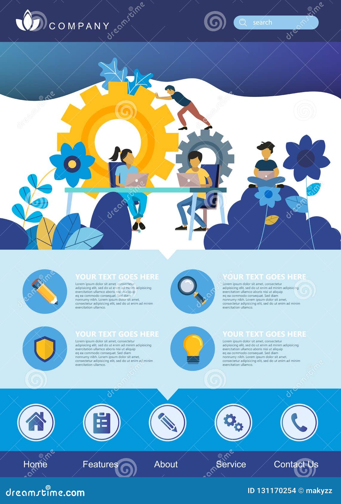 Web Page Design Template For Business Plan Analysis And Statistics