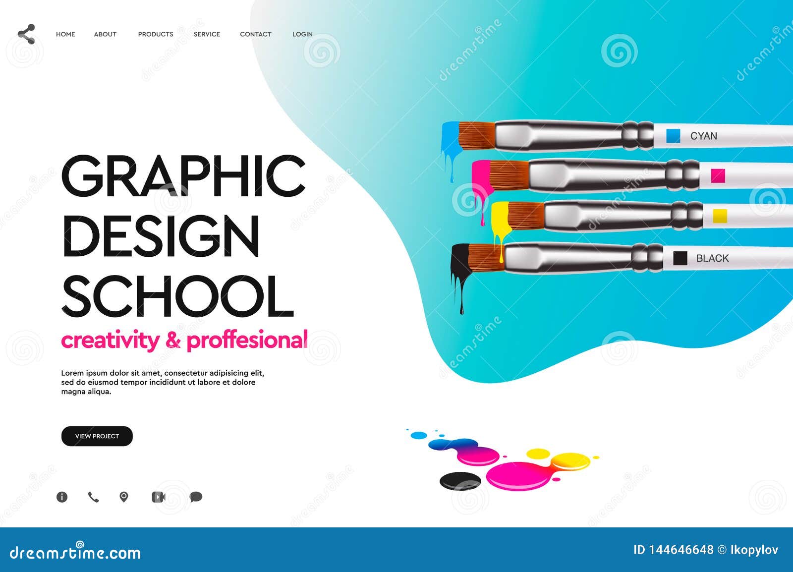 Graphic Course Poster A4 Template 01, Purple Background And Simple ...