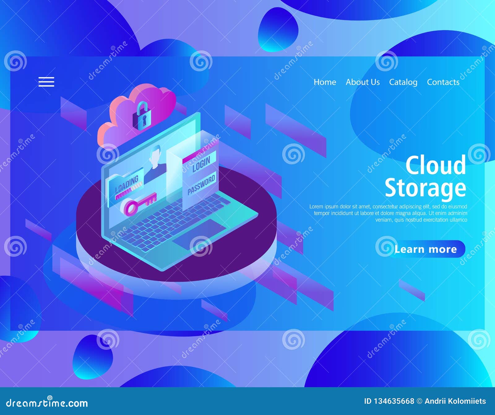 Web Page Design Template for Hosting and Data Center, Big Data ...