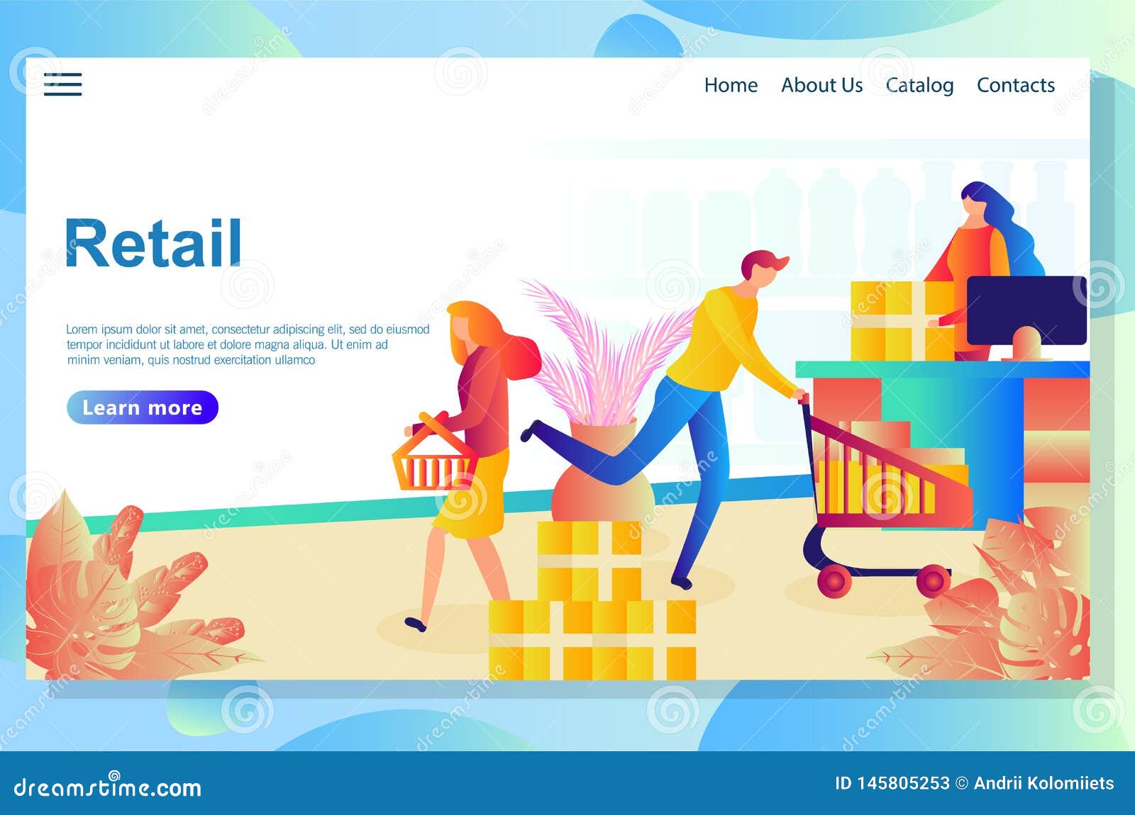 Web Page Design Template for Online Shopping, E-commerce, Retail ...