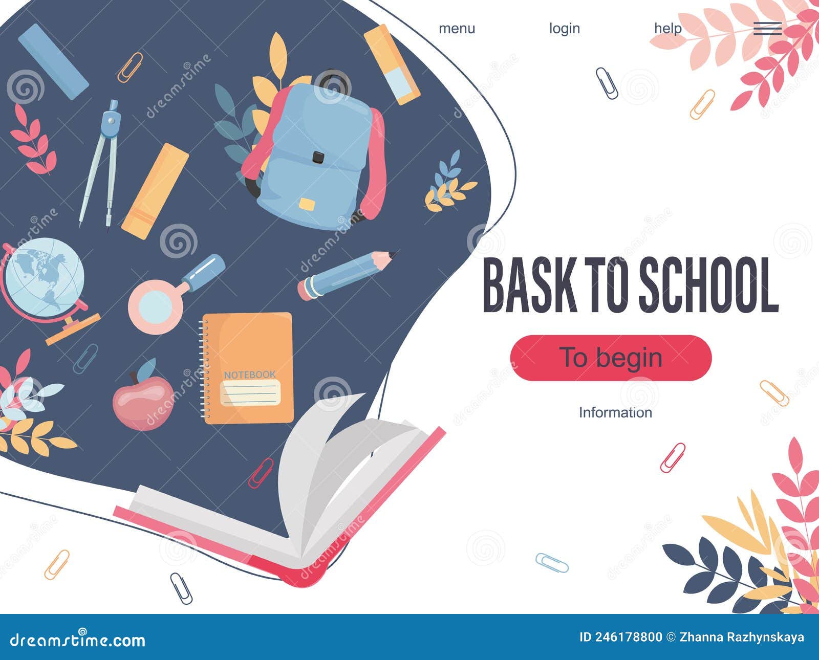 Web Page Design Template for School, Studio, Courses. Modern Design ...