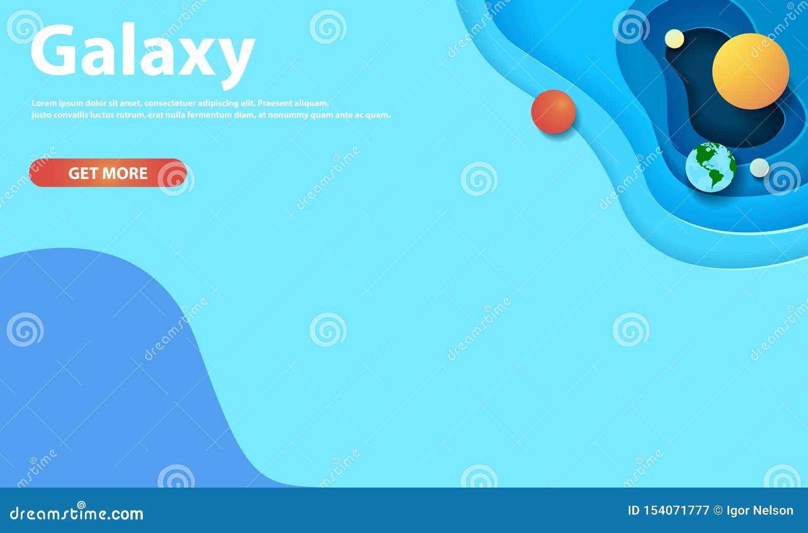 Web Page Design Templates with Galaxy or Space in Paper Cuts Style ...