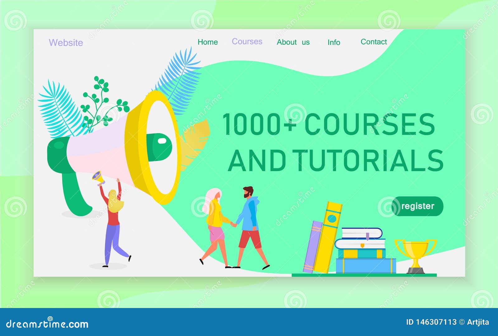 The Web Page Design Templates for Language Courses Stock Vector ...