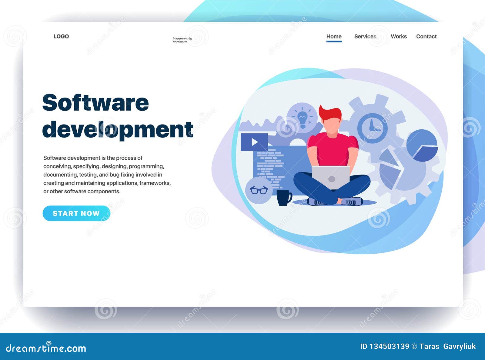 Web Page Design Templates for Software Development Stock Vector ...