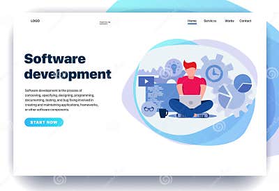 Web Page Design Templates for Software Development Stock Vector ...
