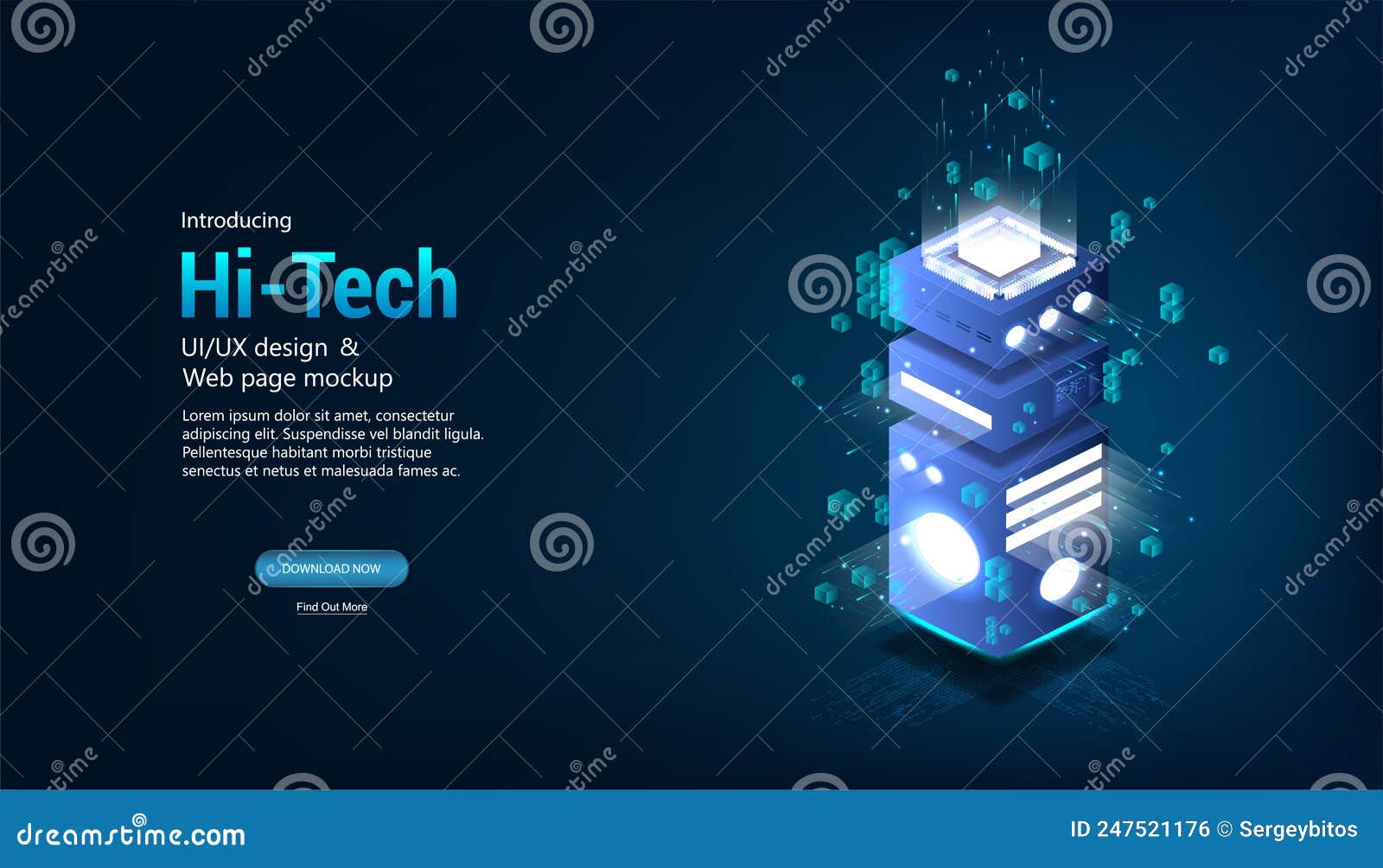 Web Page Development of Networks with Artificial Intelligence. Concept - Quantum Computing Stock ...