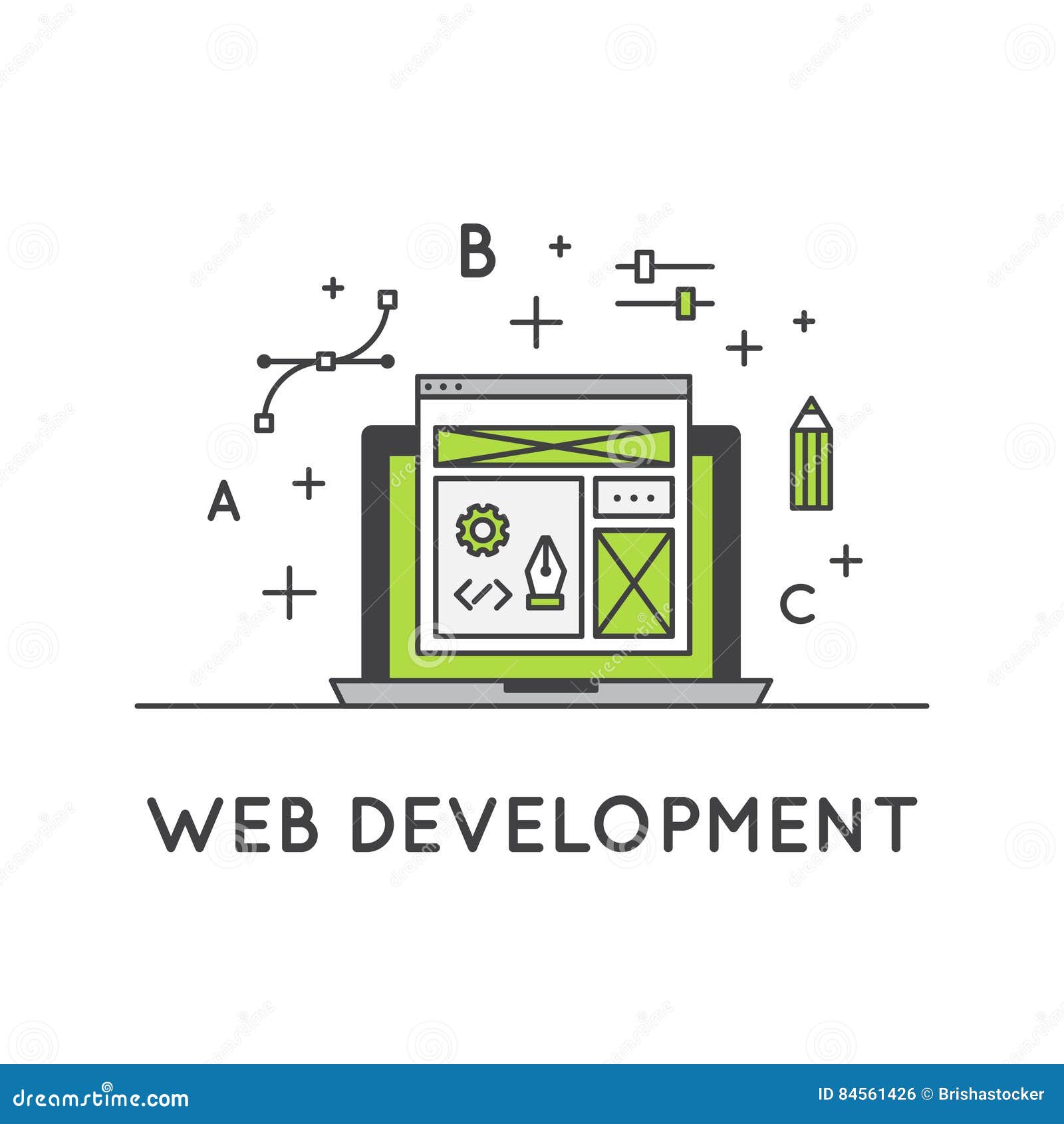 Web Page Development Icon Symbols. Coding Language, Programming ...