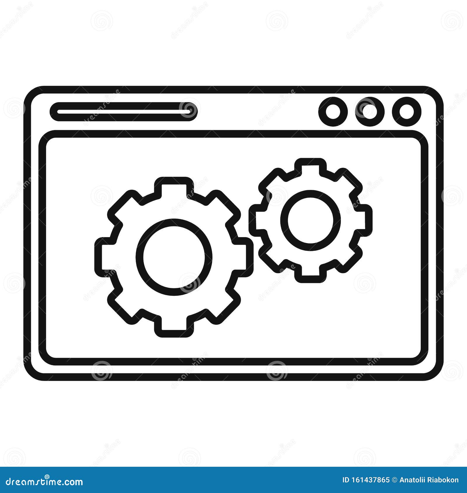 Web Page Engine Icon, Outline Style Stock Vector - Illustration of ...