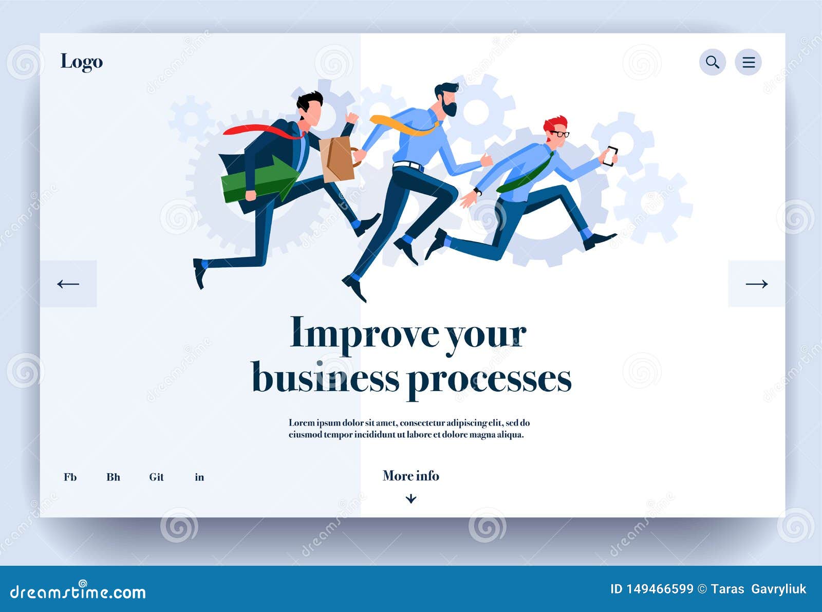 Web Page Flat Design Template for Improve Your Business Processes Stock ...
