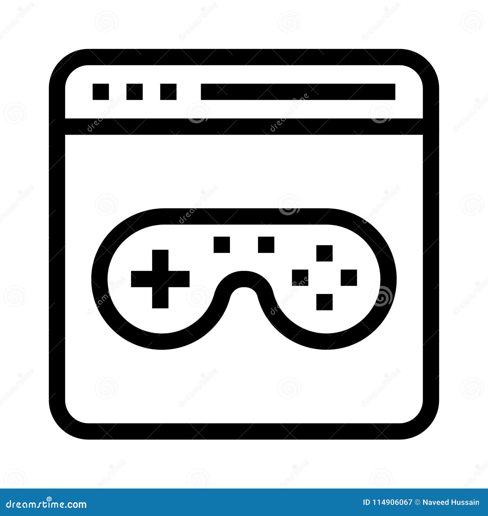 Web Page Game Vector Line Icon Stock Vector - Illustration of internet ...