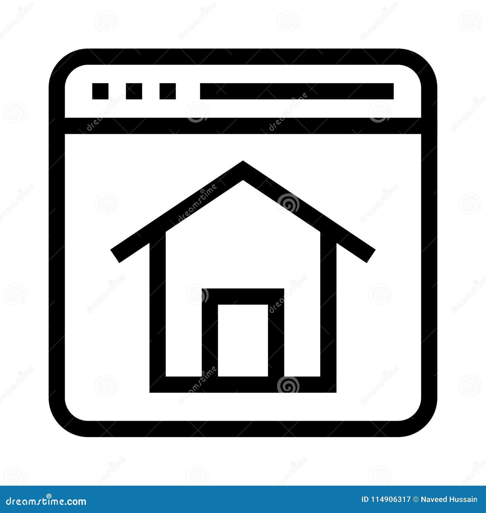 Web Page Home Vector Line Icon Stock Vector - Illustration of apps ...