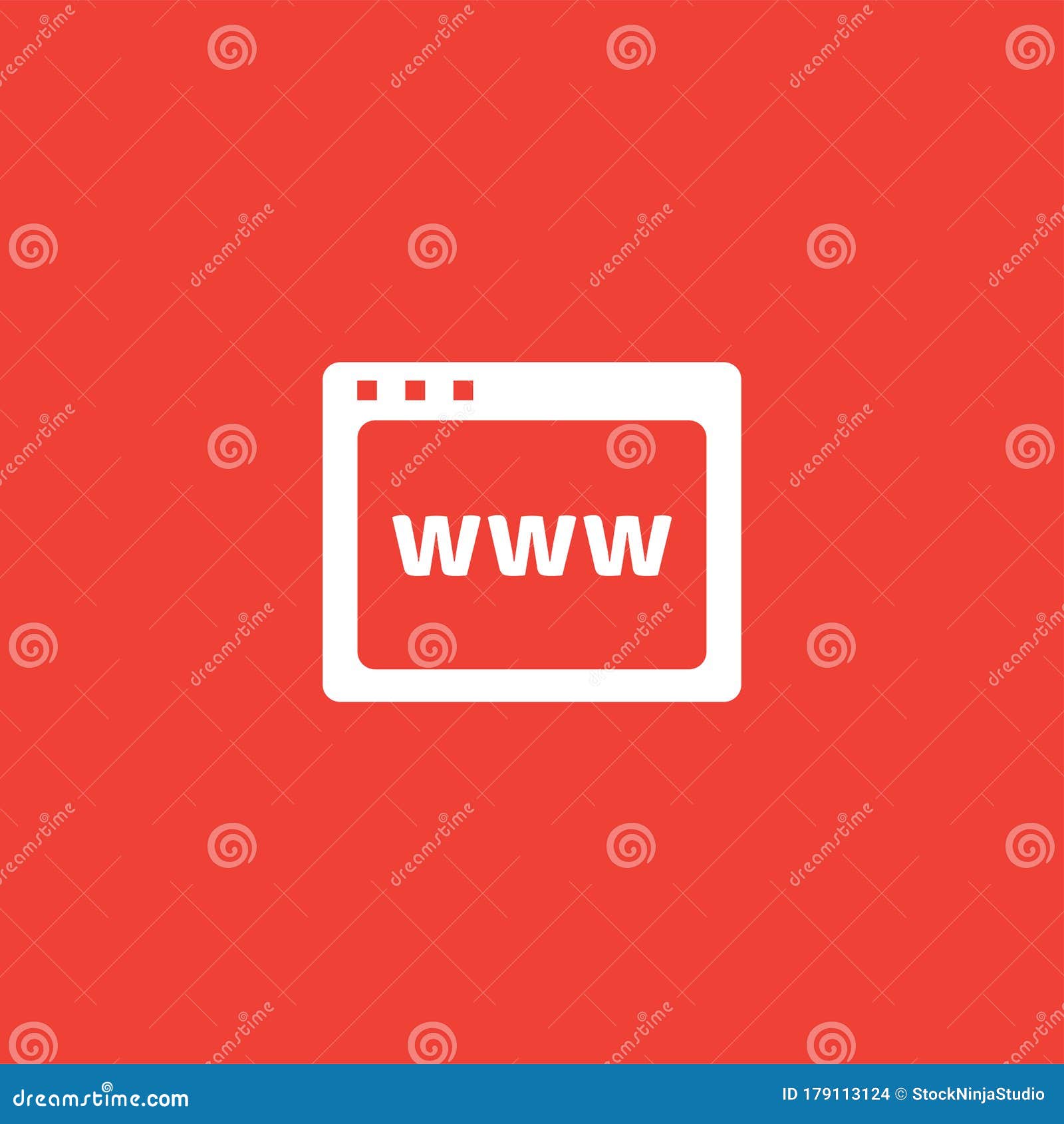 Web Page Icon on Red Background. Red Flat Style Vector Illustration ...