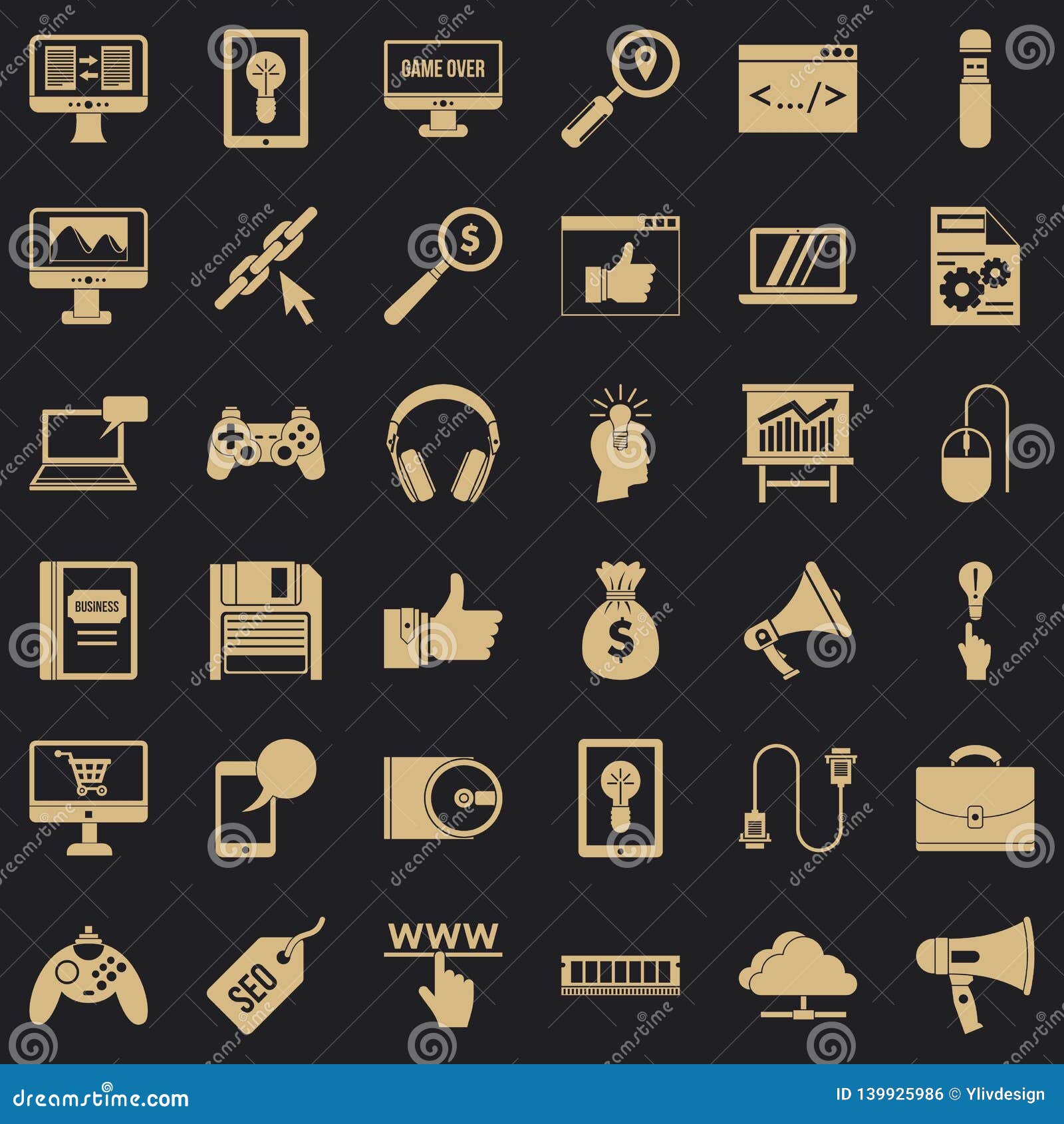 Web Page Icons Set, Simple Style Stock Vector - Illustration of mobile ...