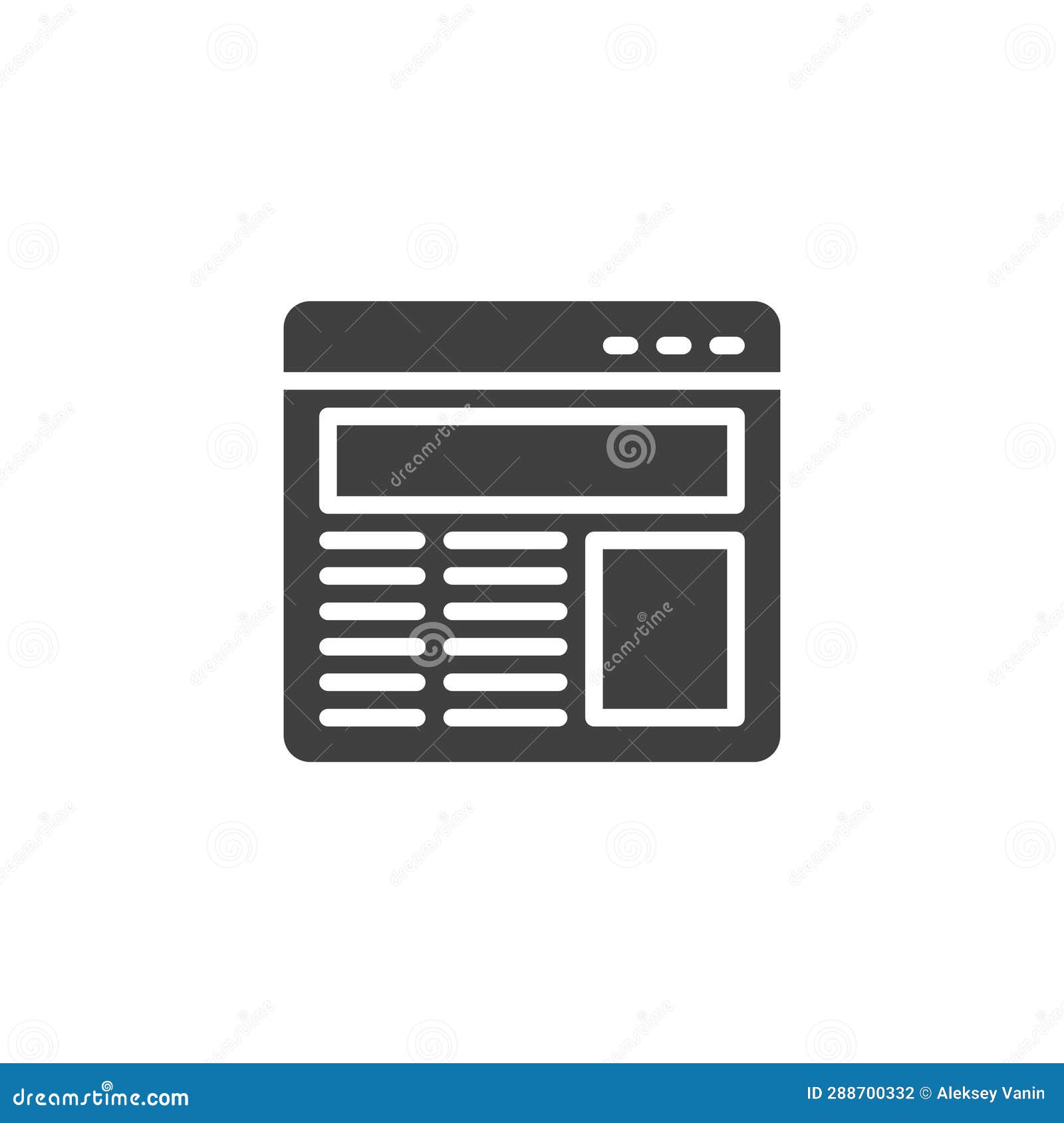 Web Page Interface Vector Icon Stock Vector - Illustration of pixel ...